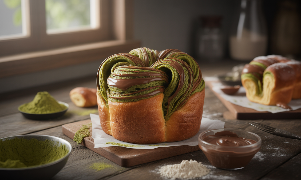 La brioche roulée au thé matcha et au Nutella : un délice à savourer